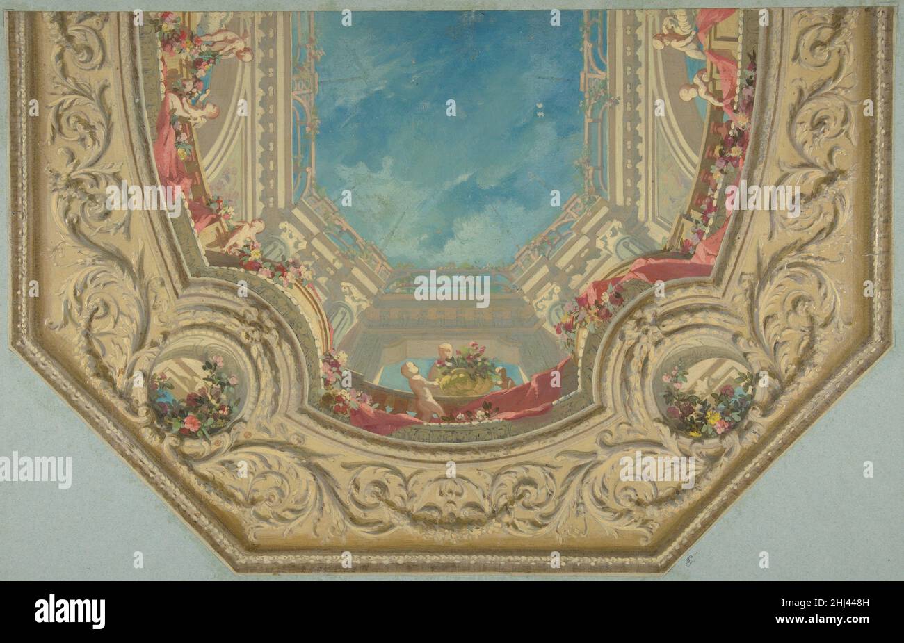 Design for Octagonal Ceiling in the Pless House, Berlin second half ...