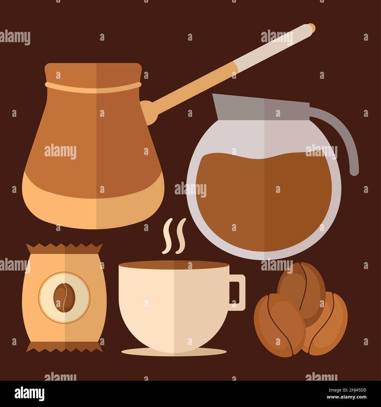 five coffee items Stock Vector Image & Art - Alamy