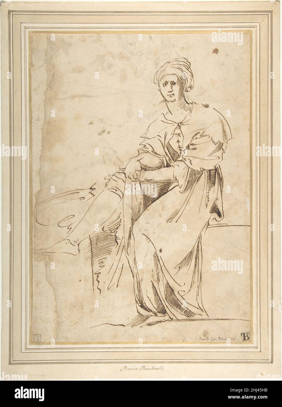 Seated Figure with Cloak and Turban 1493–1560 Baccio Bandinelli Italian ...
