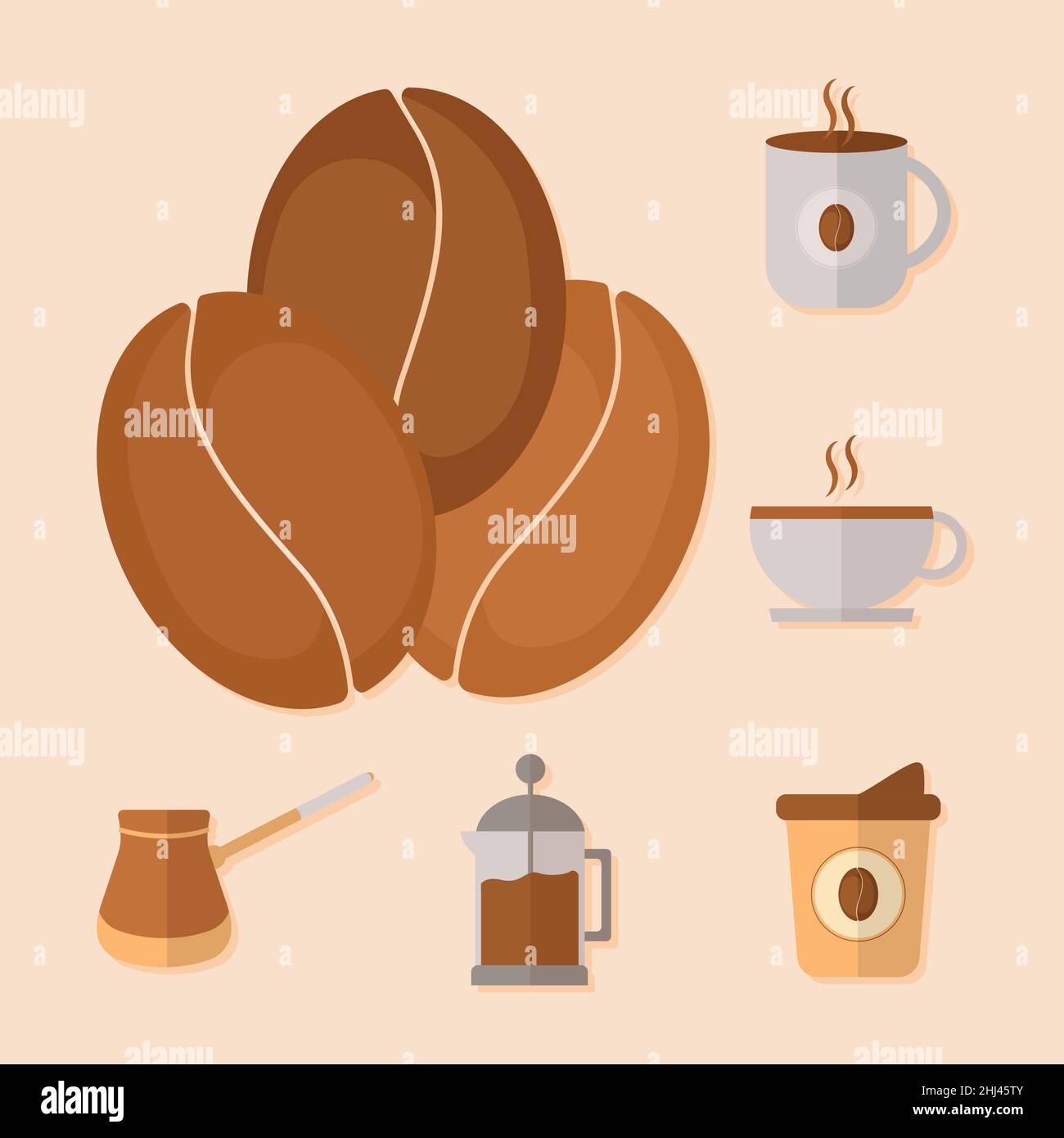six coffee items Stock Vector Image & Art - Alamy