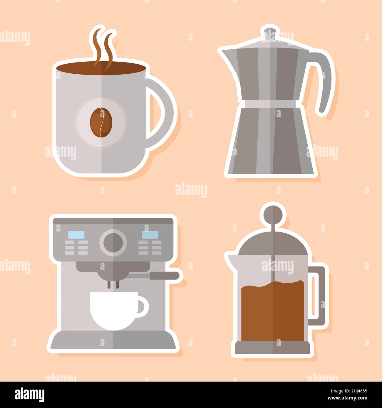 four coffee items Stock Vector Image & Art - Alamy