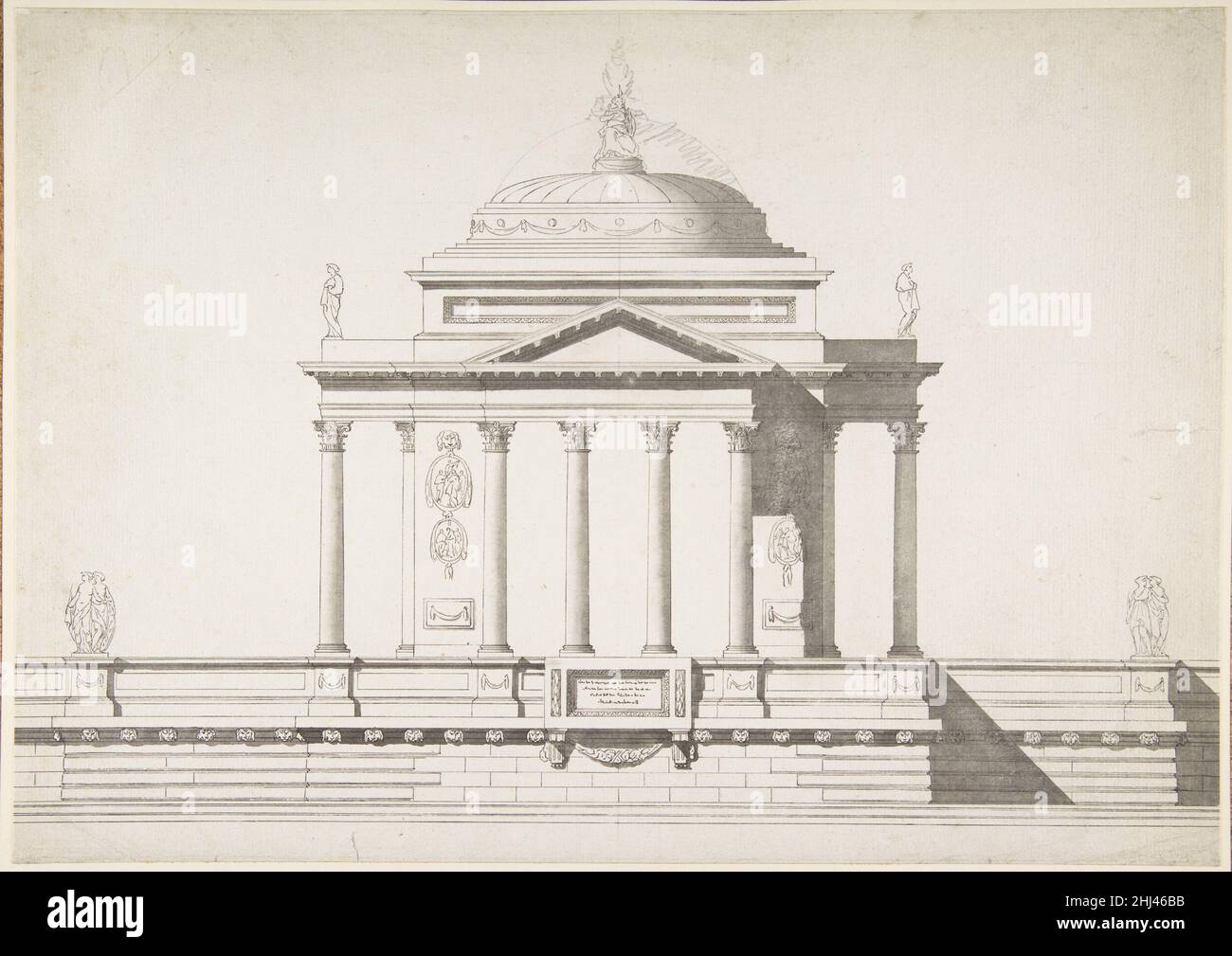 Elevation of a Domed Corinthian Temple 18th century Anonymous, French ...