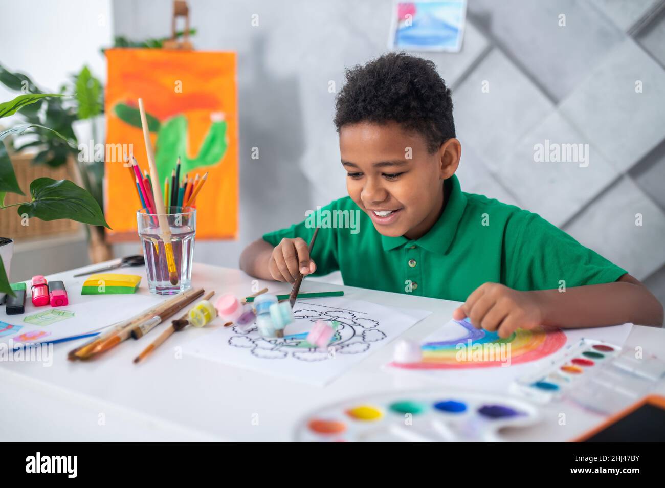 Boy pushing art hi-res stock photography and images - Alamy