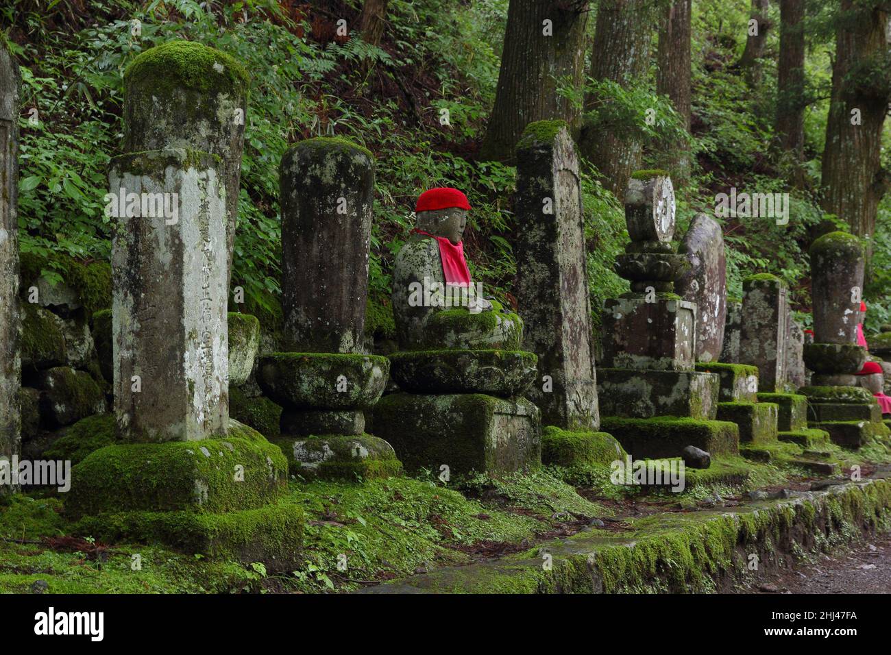 One jizo buddhist statue in Kanmangafuchi abyss (Nikko, Japan Stock ...