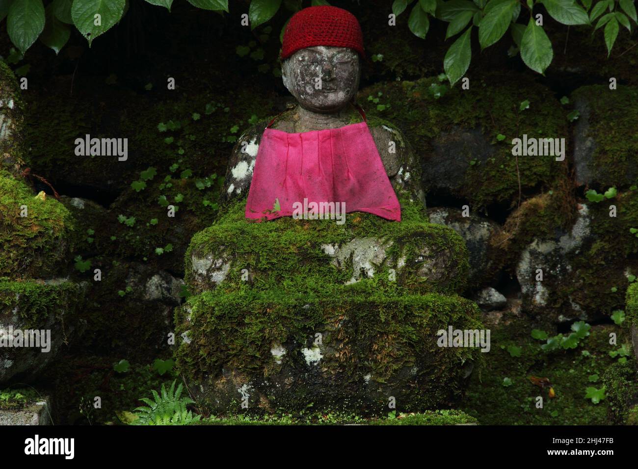 One jizo buddhist statue in Kanmangafuchi abyss (Nikko, Japan Stock ...