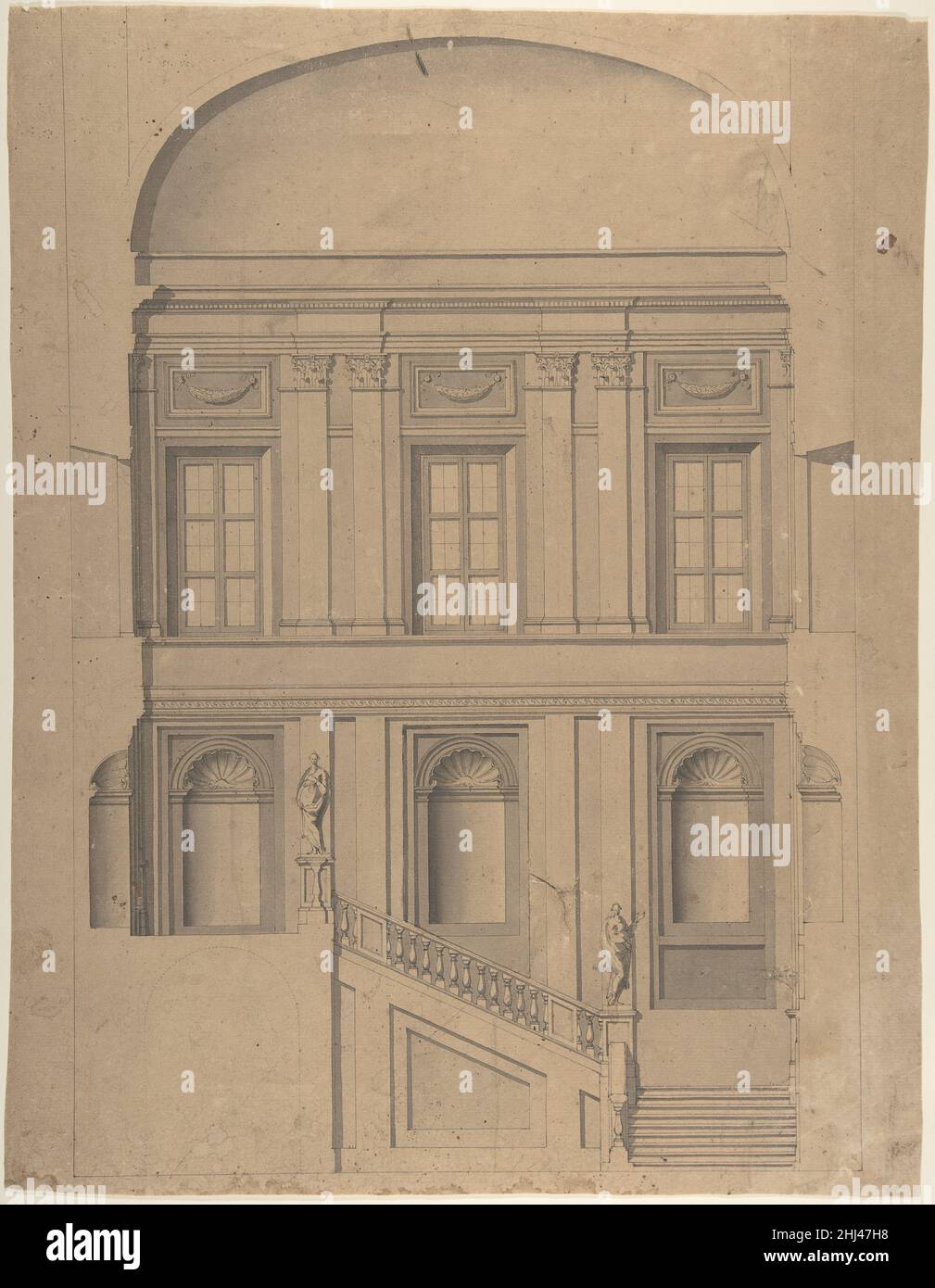 Design for the Elevation of a Palace Interior 1700–1780 Anonymous ...