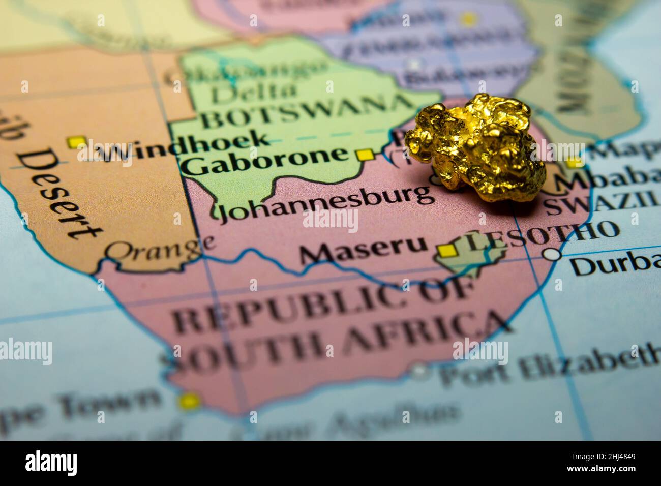 South africa gold map hi-res stock photography and images - Alamy