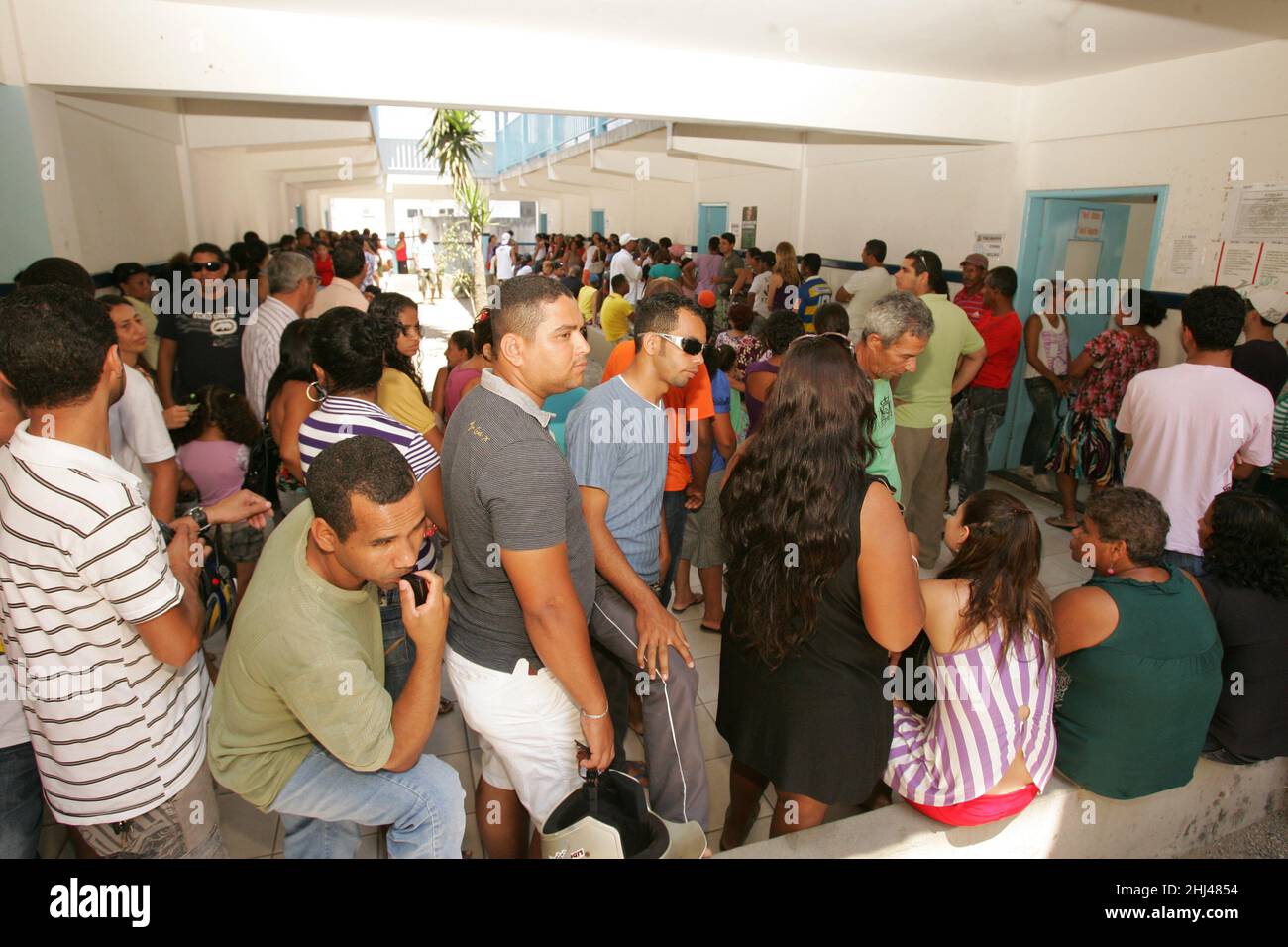eunapolis, bahia, brazil - october 3, 2010: electories queue to vote ...