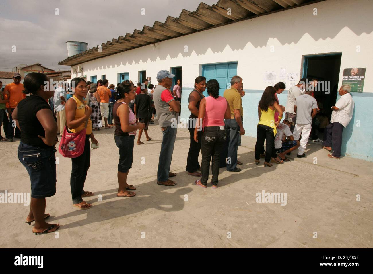 eunapolis, bahia, brazil - october 3, 2010: electories queue to vote ...