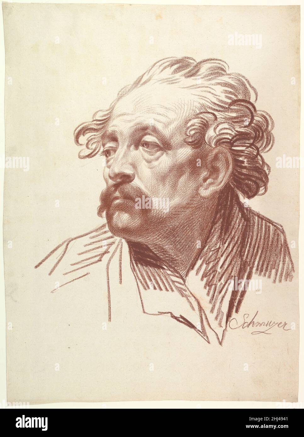 Head of a Man with a Moustache Looking Left 1765–1810 Jakob Matthias ...