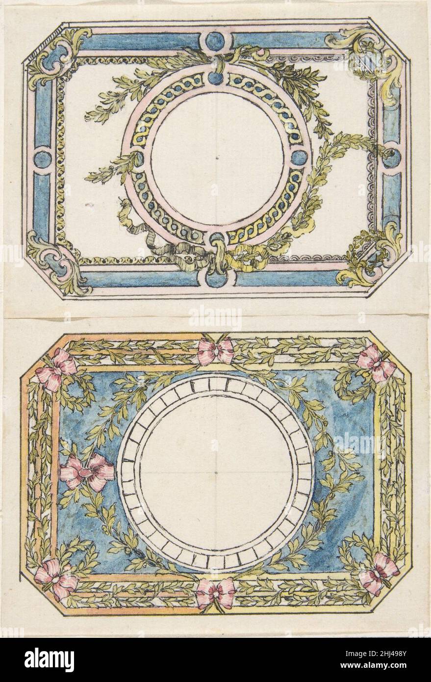 Two Separate Designs for the Top and Bottom of a Rectangular Gold ...
