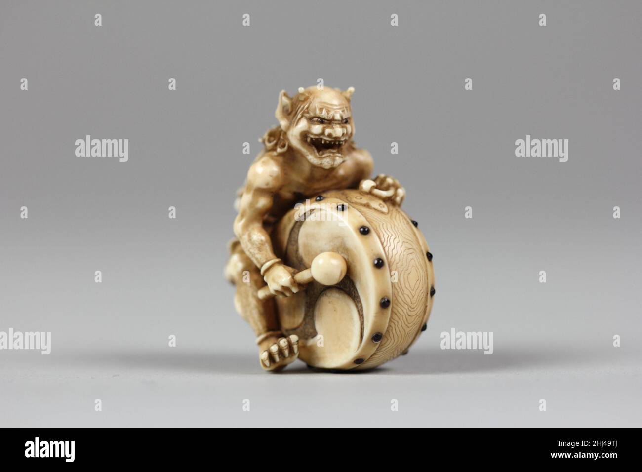 Netsuke of Demon with a Drum 18th–19th century Japan. Netsuke of Demon ...