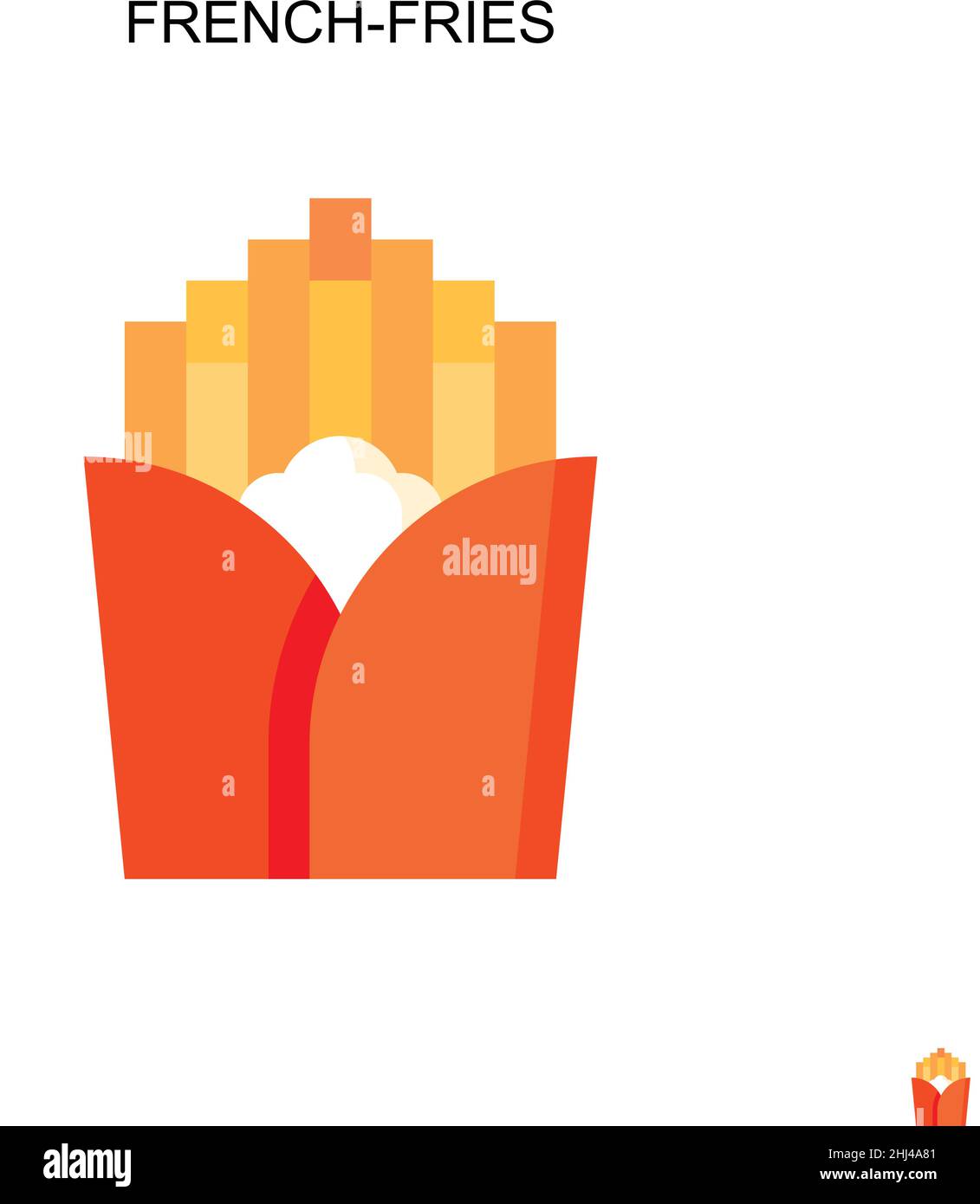 French-fries Simple vector icon. Illustration symbol design template ...