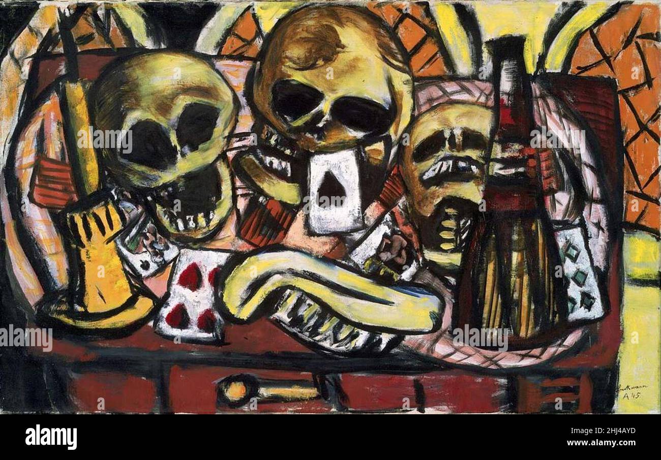 Still Life with Three Skulls Stock Photo - Alamy