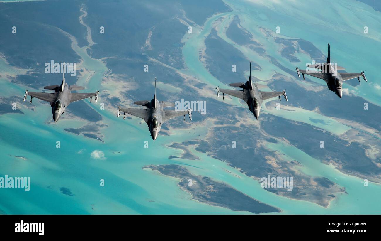 U.S. Air Force F-16C Fighting Falcons, from the New Jersey Air National ...