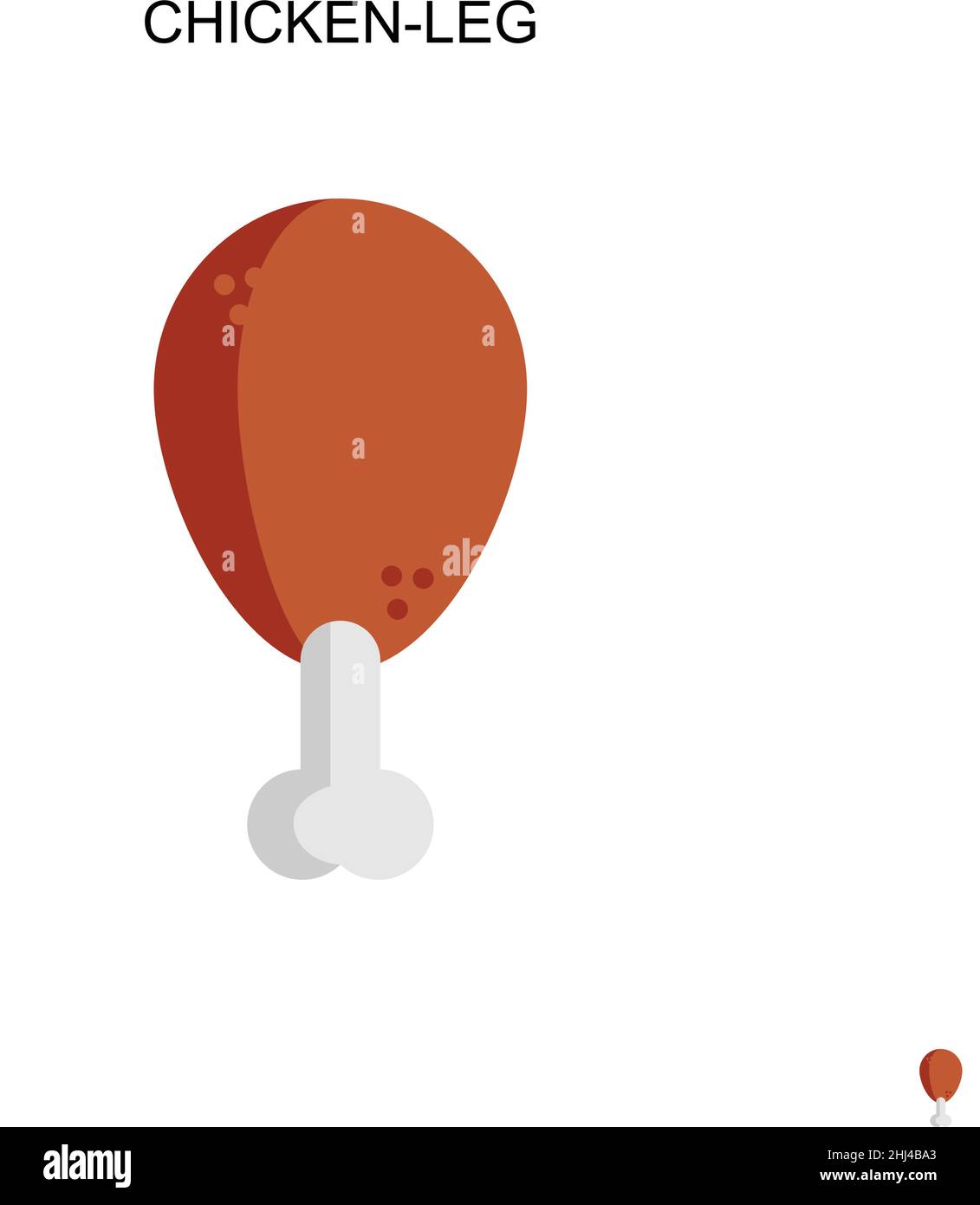 Chicken-leg Simple vector icon. Illustration symbol design template for ...