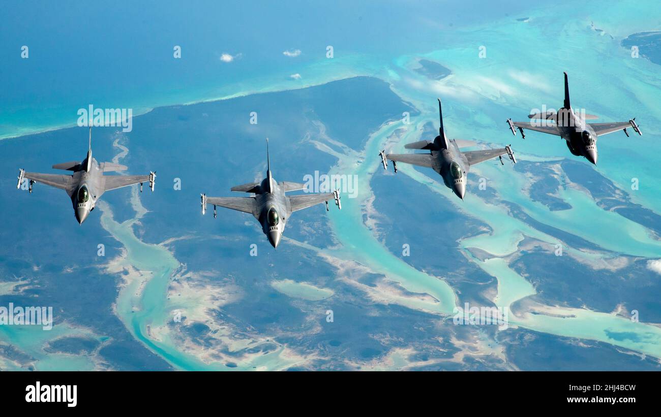 U.S. Air Force F-16C Fighting Falcons, from the New Jersey Air National ...