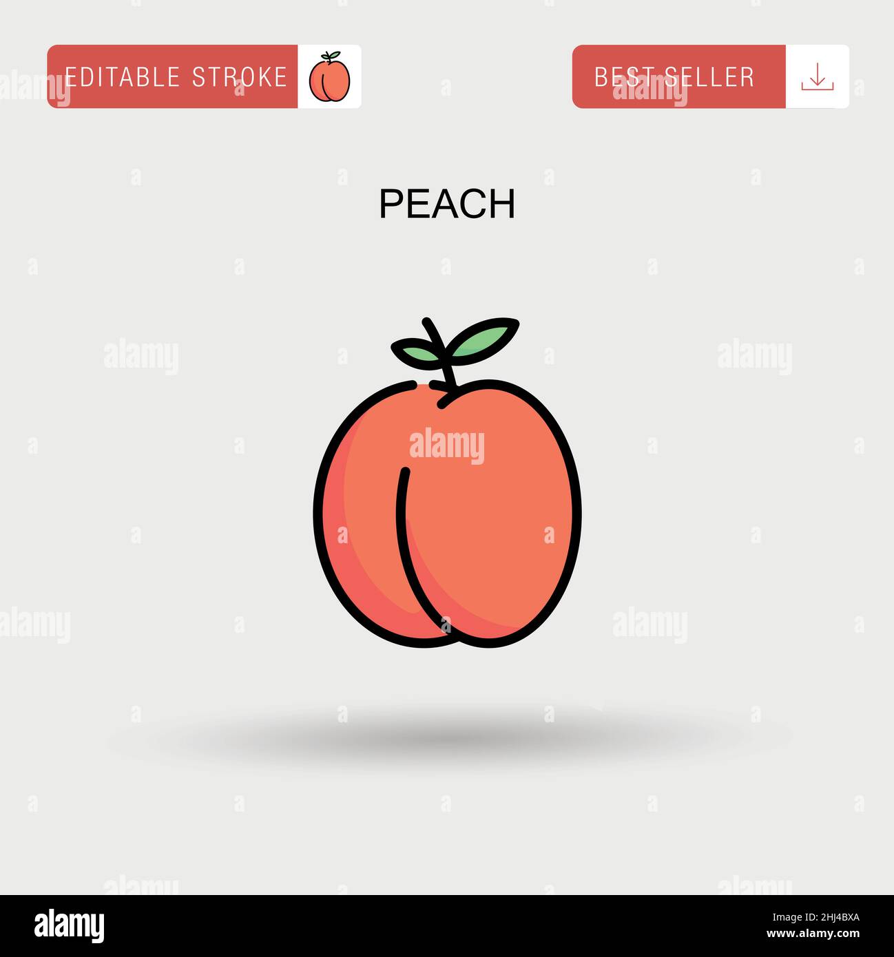 Peach Simple vector icon Stock Vector Image & Art - Alamy