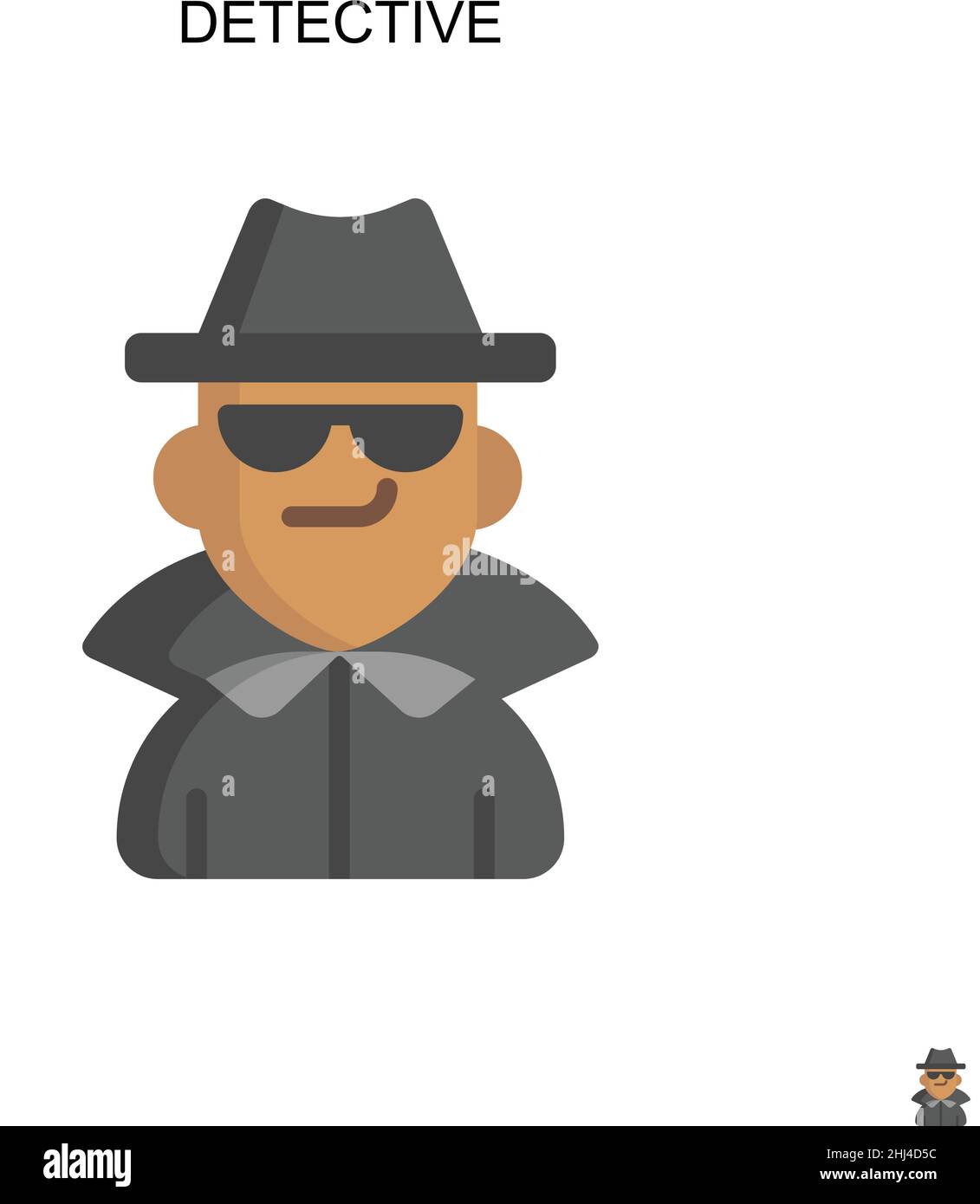 Detective Simple vector icon. Illustration symbol design template for ...