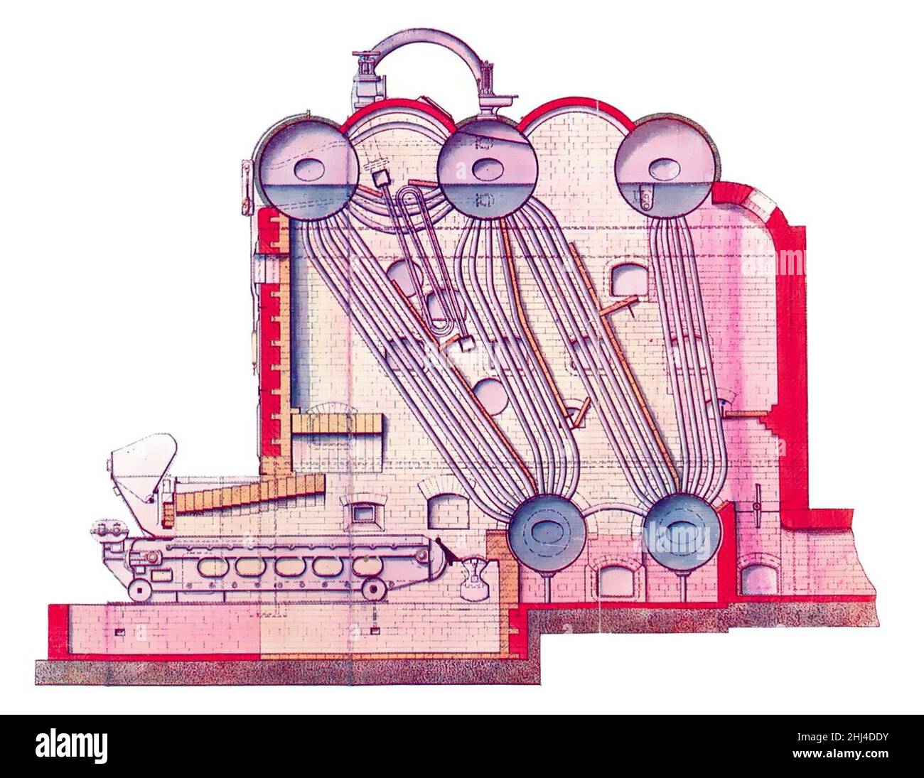 Stirling boiler (Heat Engines, 1913 Stock Photo - Alamy