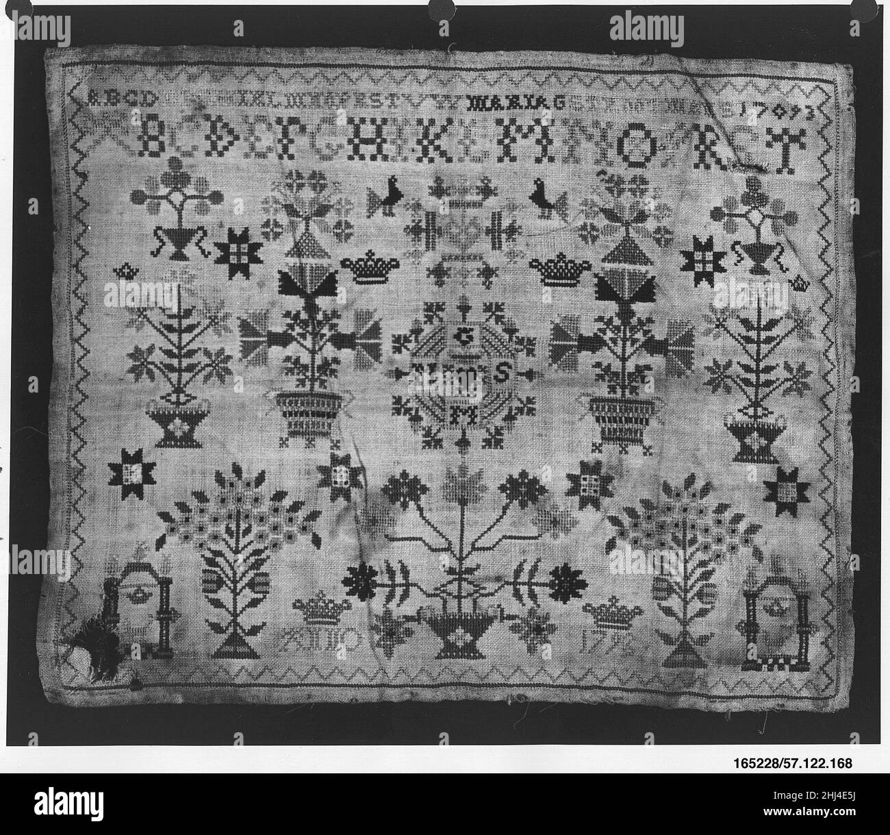 Sampler 1793 Dutch. Sampler 228095 Stock Photo - Alamy