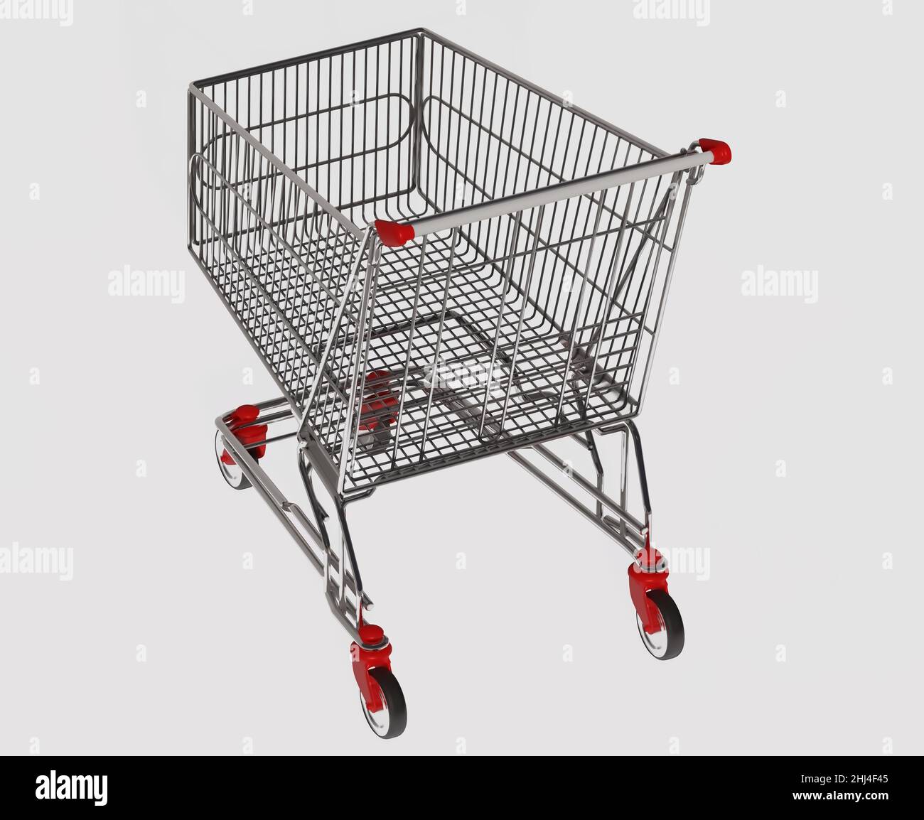Shopping cart isolated on white background illustration 3d image view ...