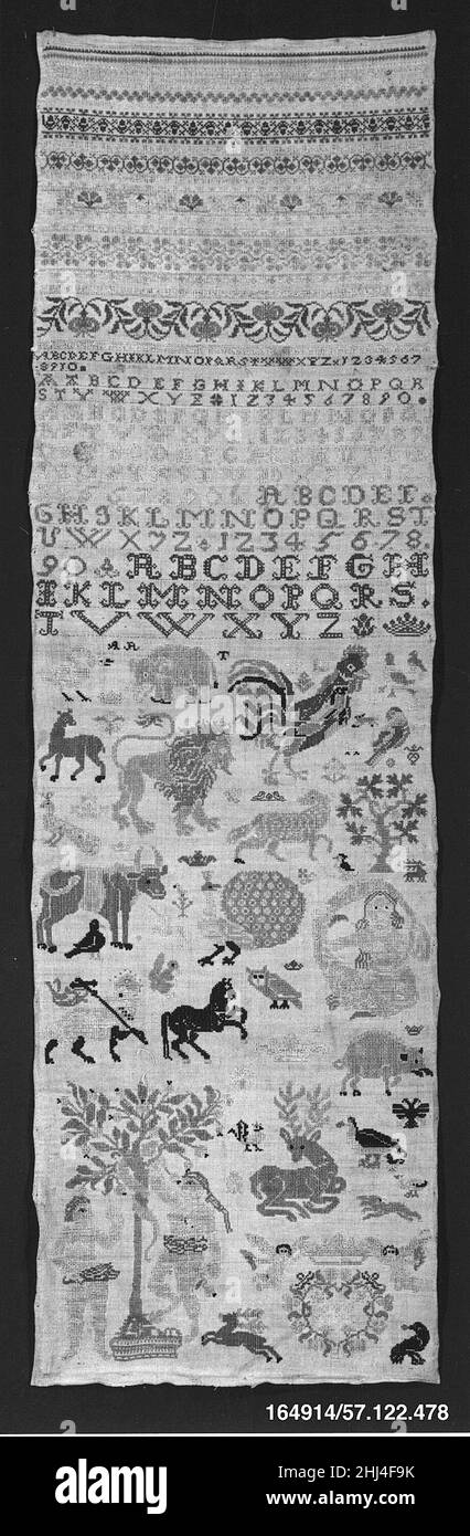 Sampler 1770 German. Sampler 228403 Stock Photo - Alamy