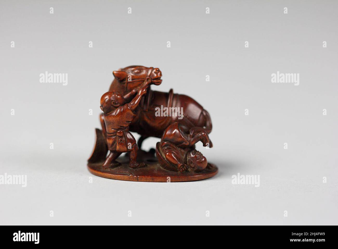 Netsuke of Two Men and Horse 18th century Japan. Netsuke of Two Men and ...