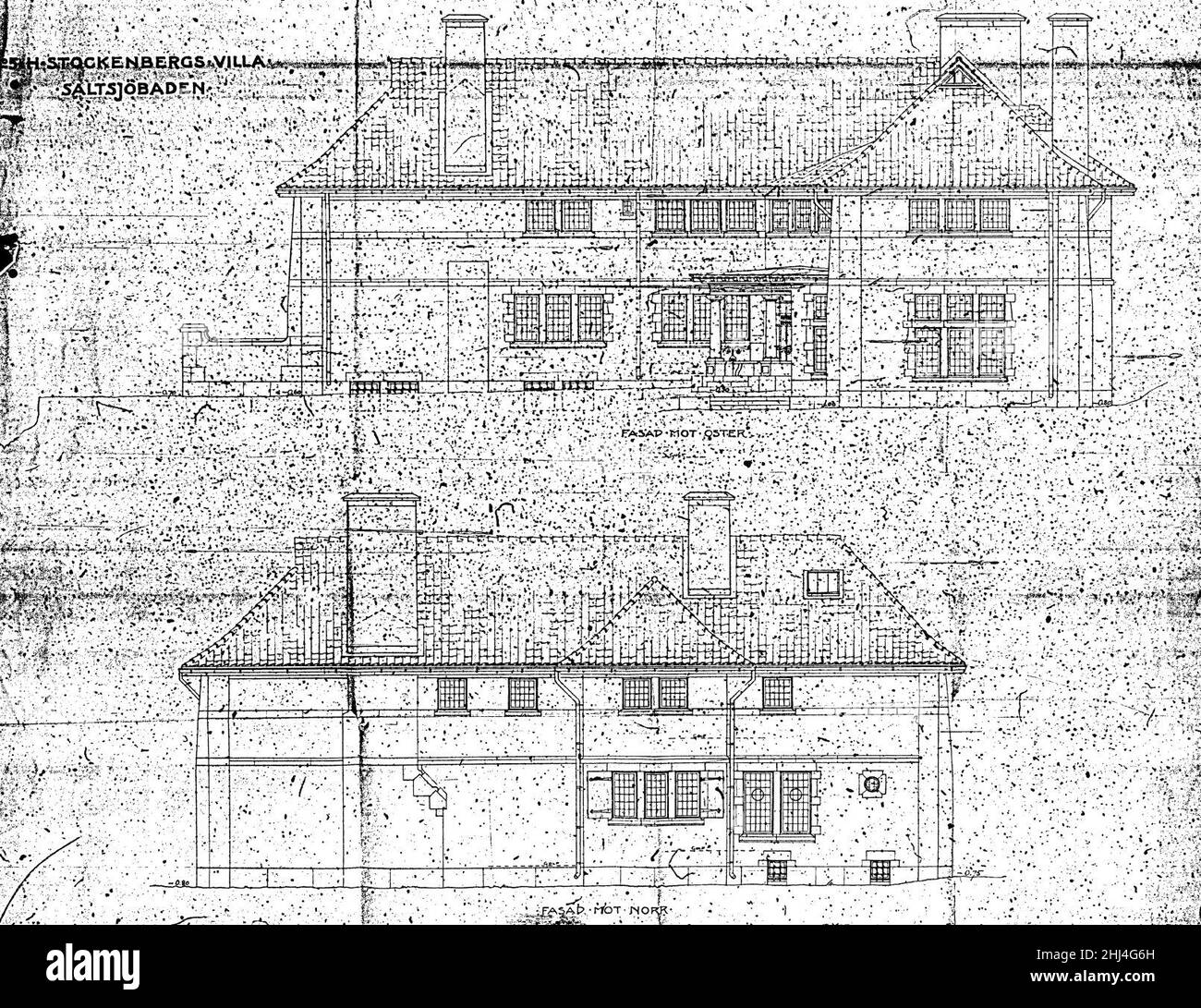 Stockenbergs villa ritning fasader (1 Stock Photo - Alamy