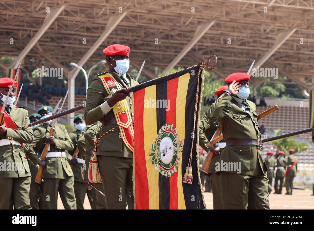 Kampala, Uganda. 26th Jan, 2022. Members of Uganda People's Defence ...