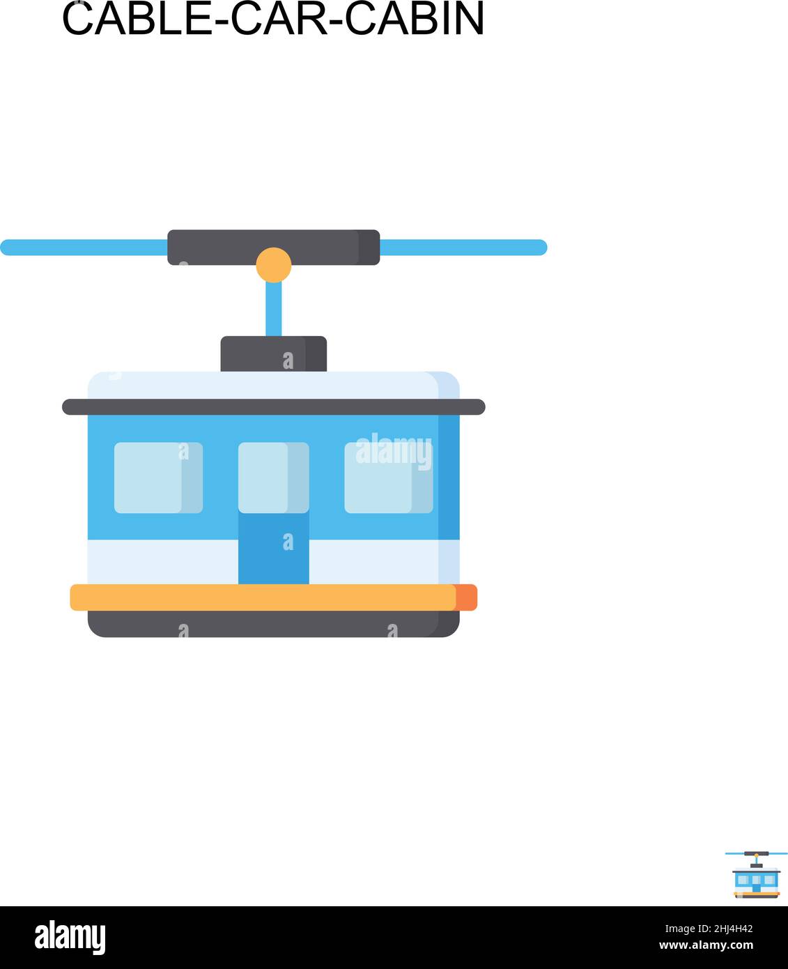 Cable Car Cabin Simple Vector Icon Illustration Symbol Design Template
