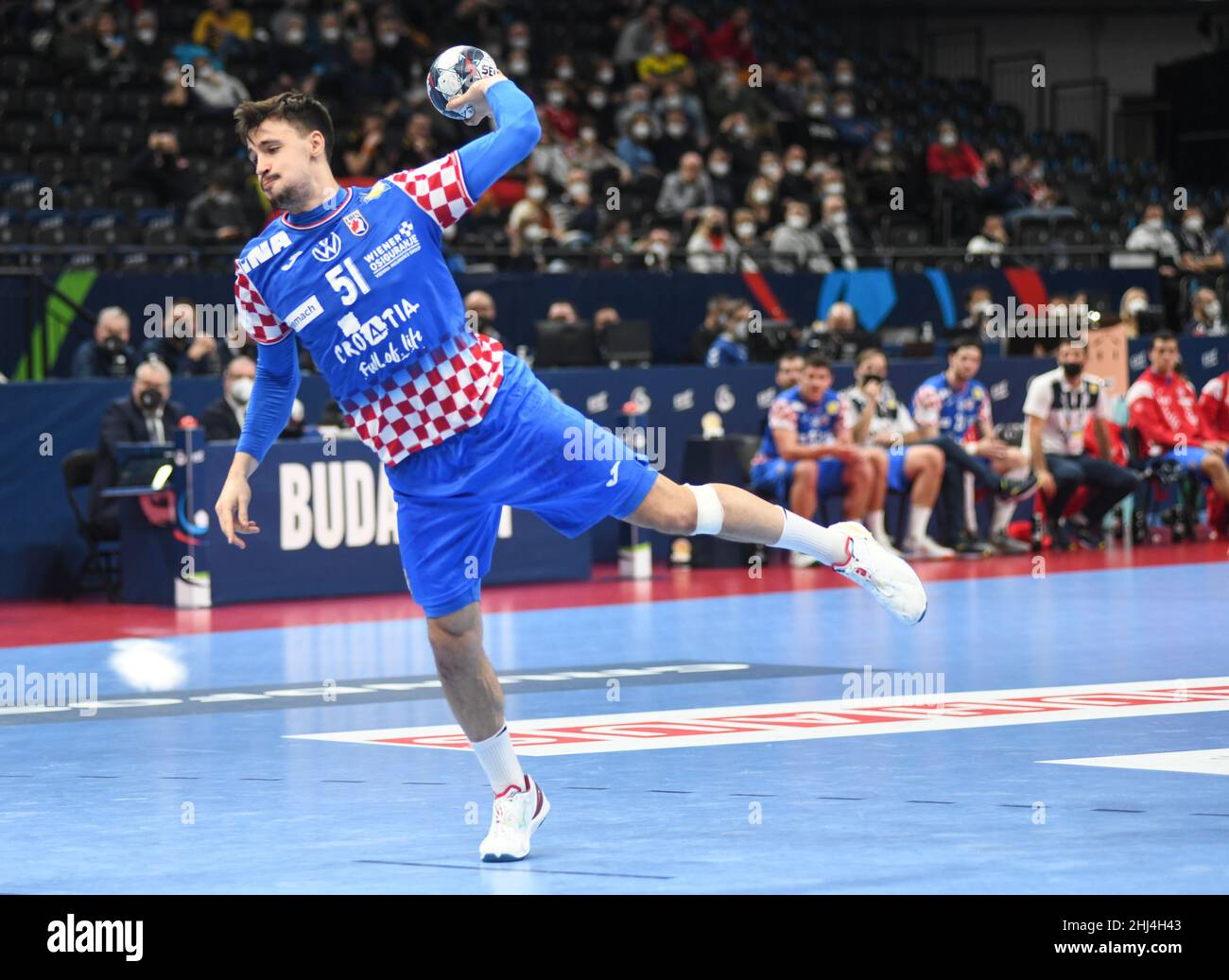 EHF Euro 2022. Main Round: Ivan Martinovic (Croatia) against ...