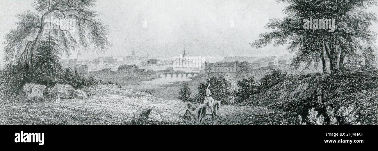 Stockholm från Kungsholmen 1850-tal Stock Photo - Alamy