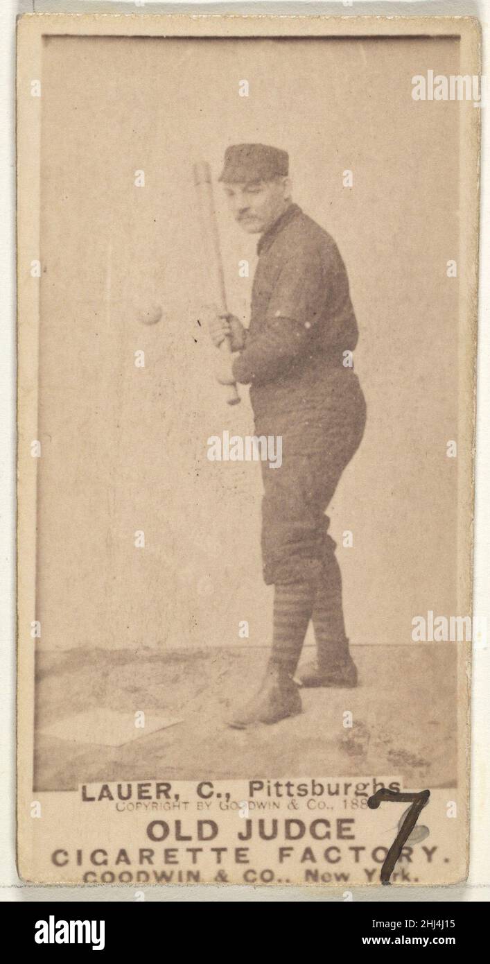 Chuck Lauer, Catcher, Pittsburgh, from the Old Judge series (N172) for ...