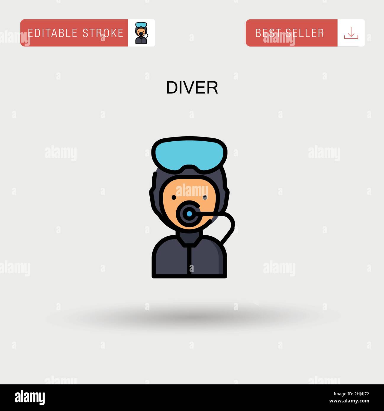 Diver Simple vector icon Stock Vector Image & Art - Alamy