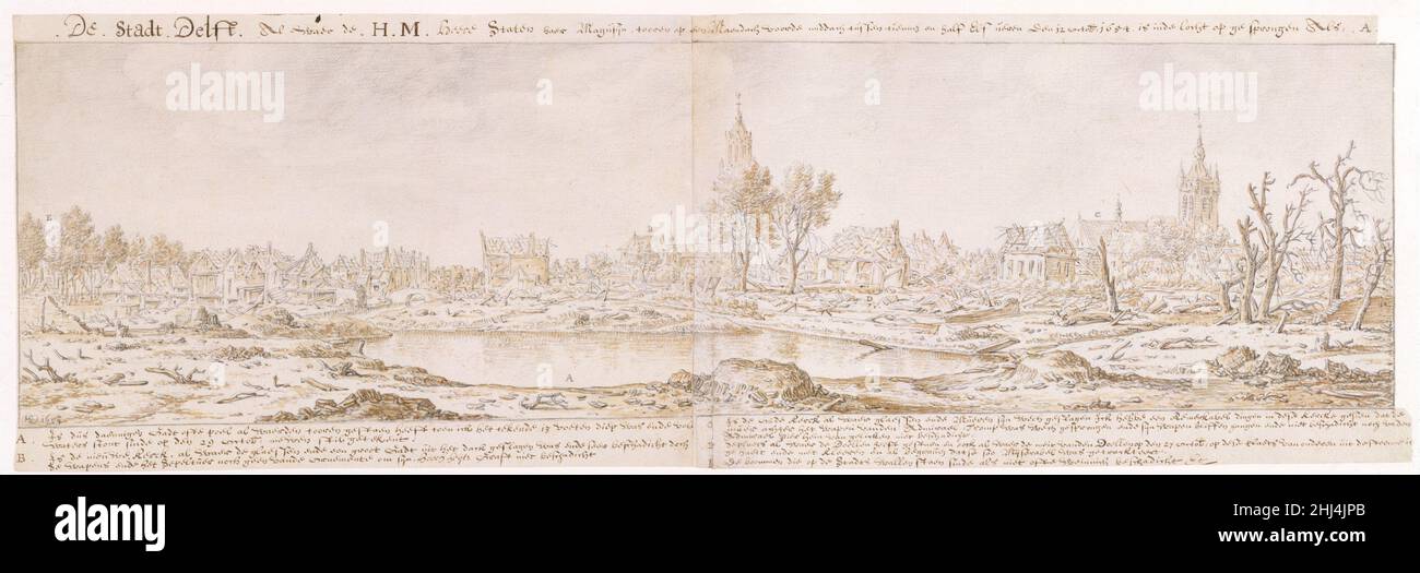View of Delft after the Explosion of the Gunpowder Arsenal on October ...
