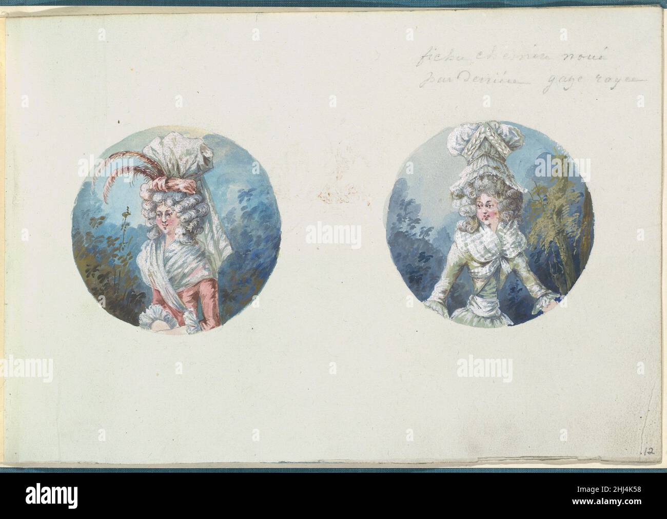 Two Costume Designs or Portrait Types ca. 1785–90 Anonymous, French ...