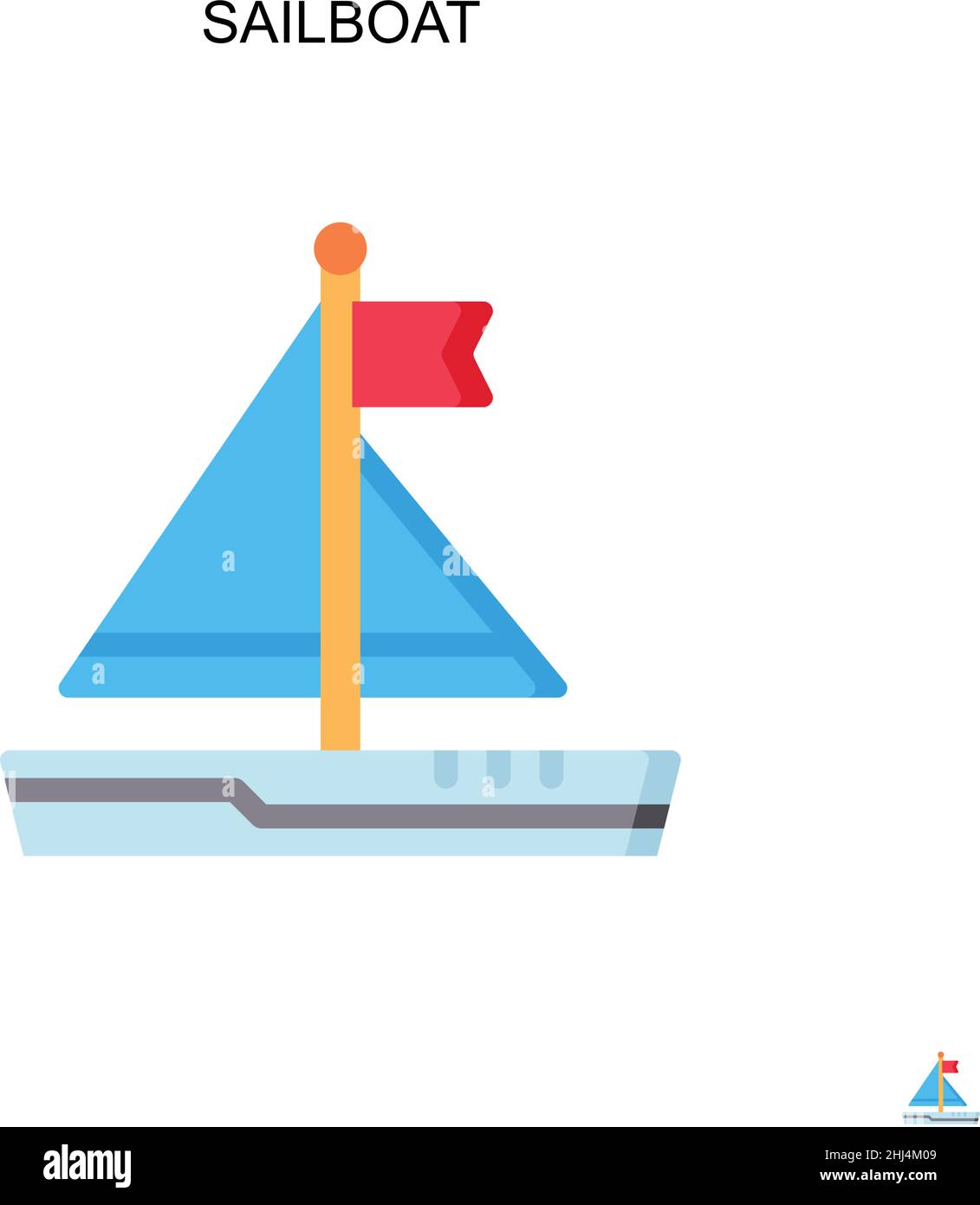 Sailboat Simple vector icon. Illustration symbol design template for ...