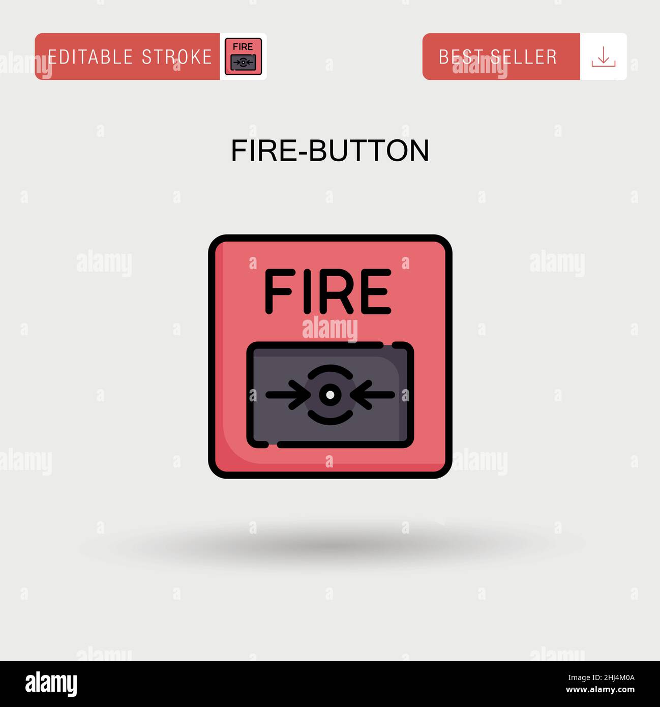 Fire-button Simple vector icon Stock Vector Image & Art - Alamy