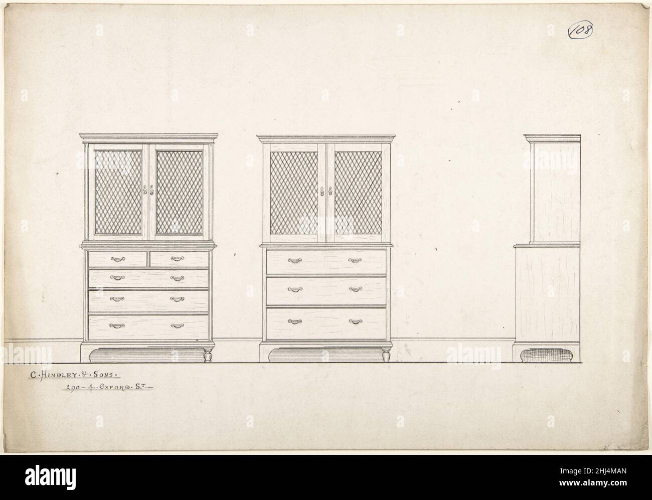 Front and Side Views of Breakfronts 1841–84 Charles Hindley and Sons ...