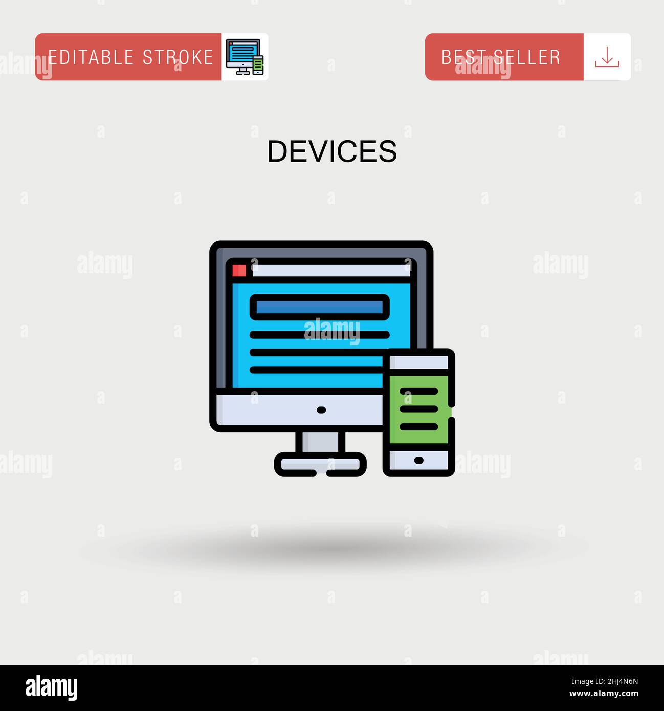 Realistic devices icon set hi-res stock photography and images - Alamy