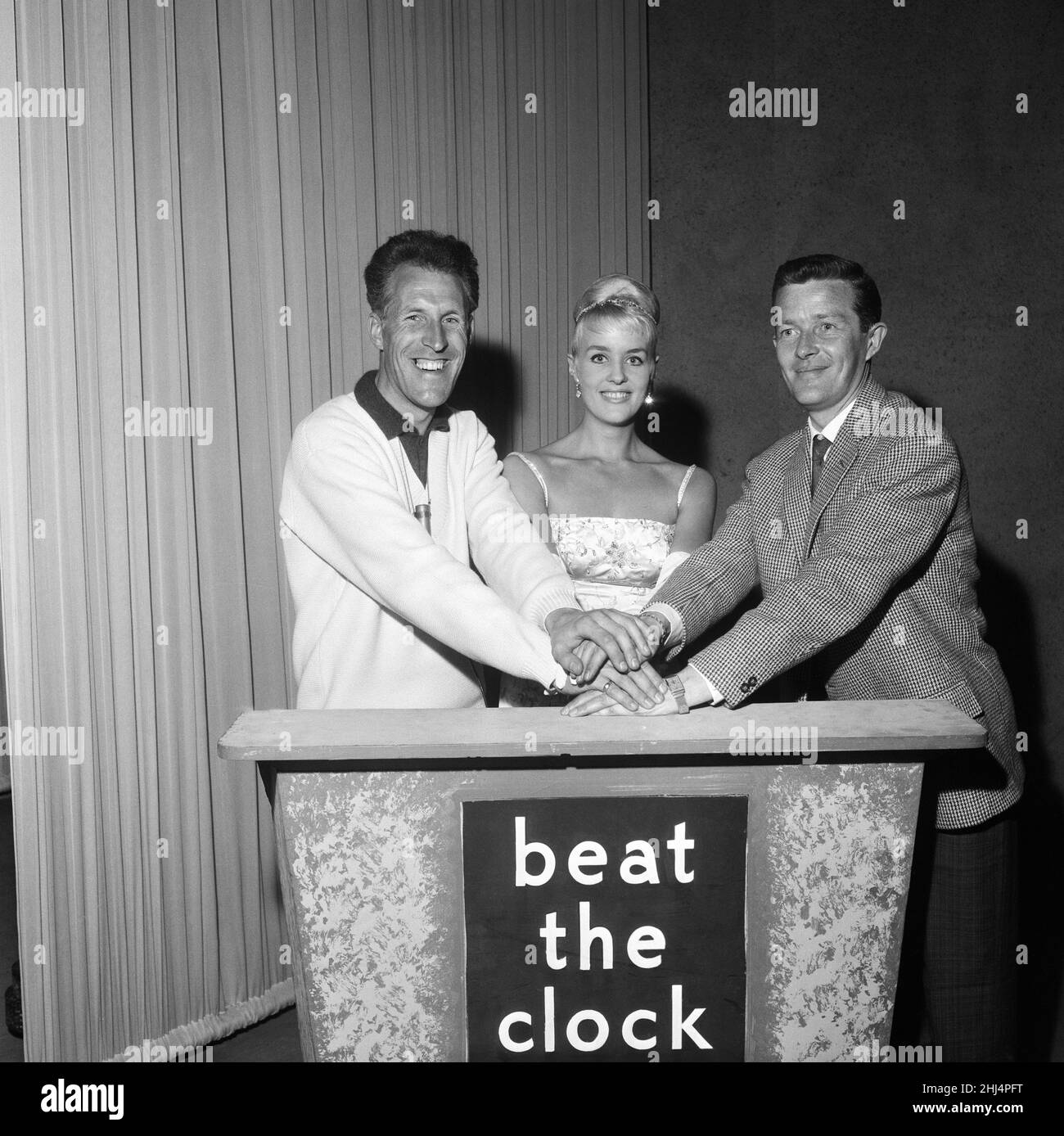 Beat the Clock game show, (left to right) compere Bruce Forsyth who is ...