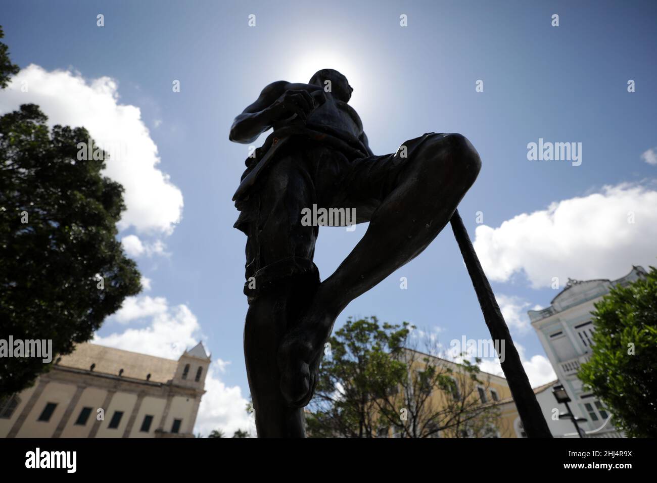 salvador, bahia, brazil - october 8, 2019: Sculpture of black leader ...