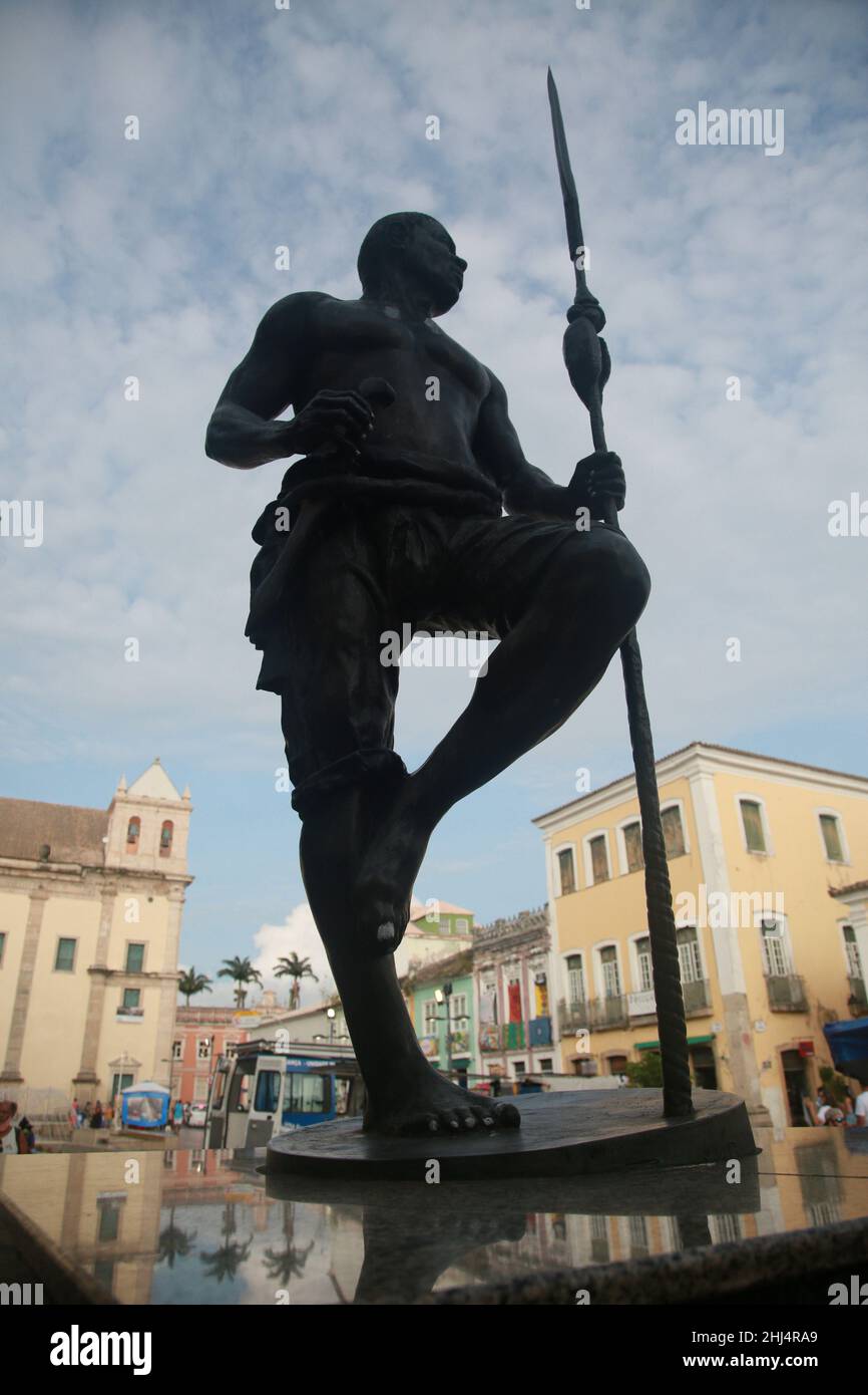 salvador, bahia, brazil - january 25, 2022: Sculpture of the black ...