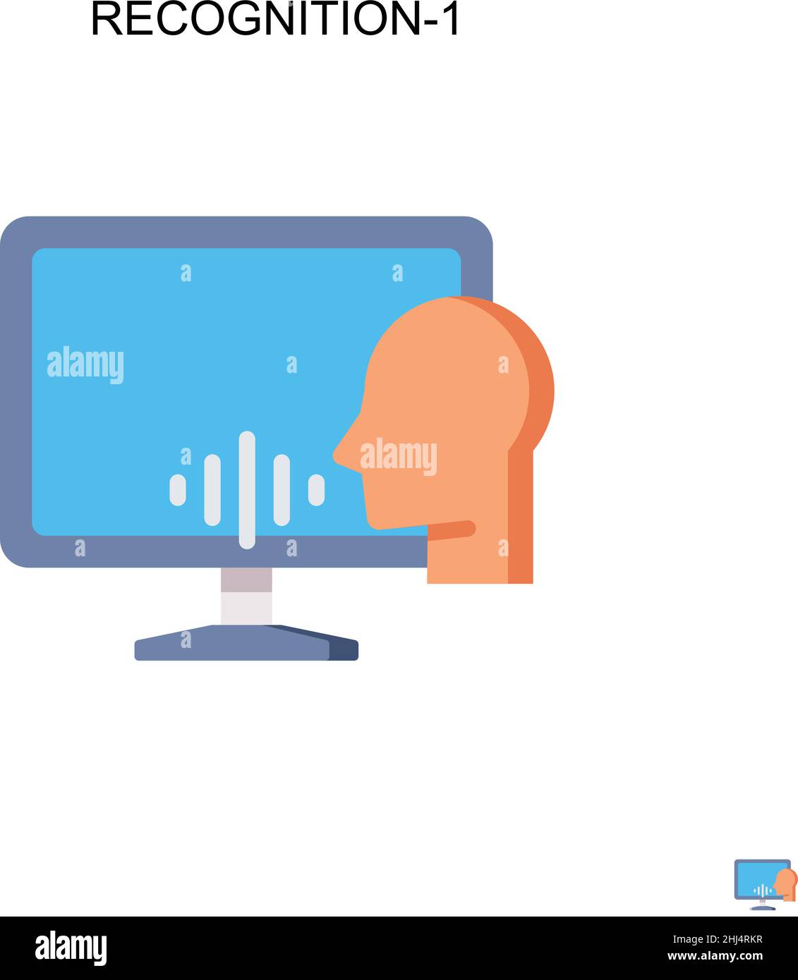 Recognition-1 Simple vector icon. Illustration symbol design template ...