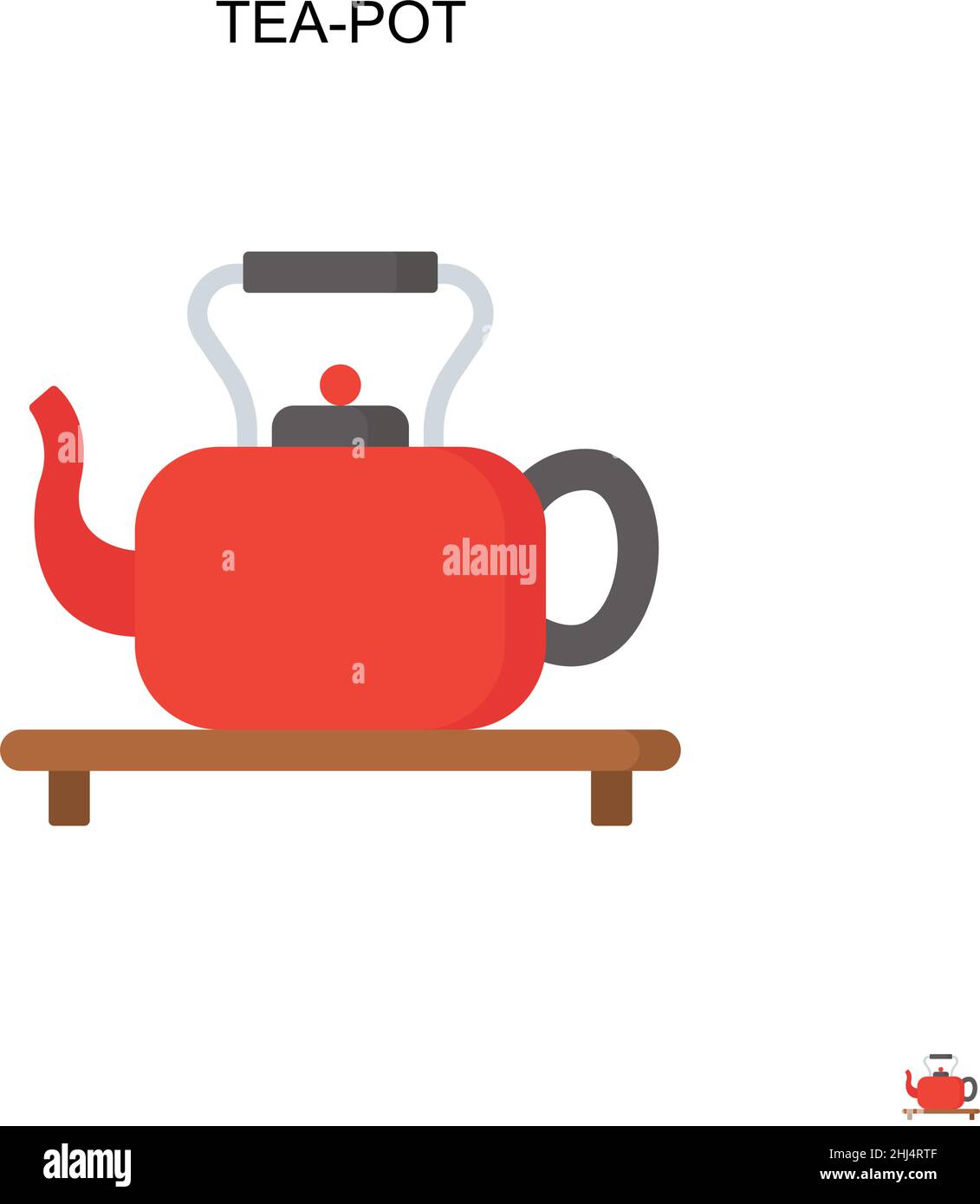 Tea-pot Simple vector icon. Illustration symbol design template for web ...
