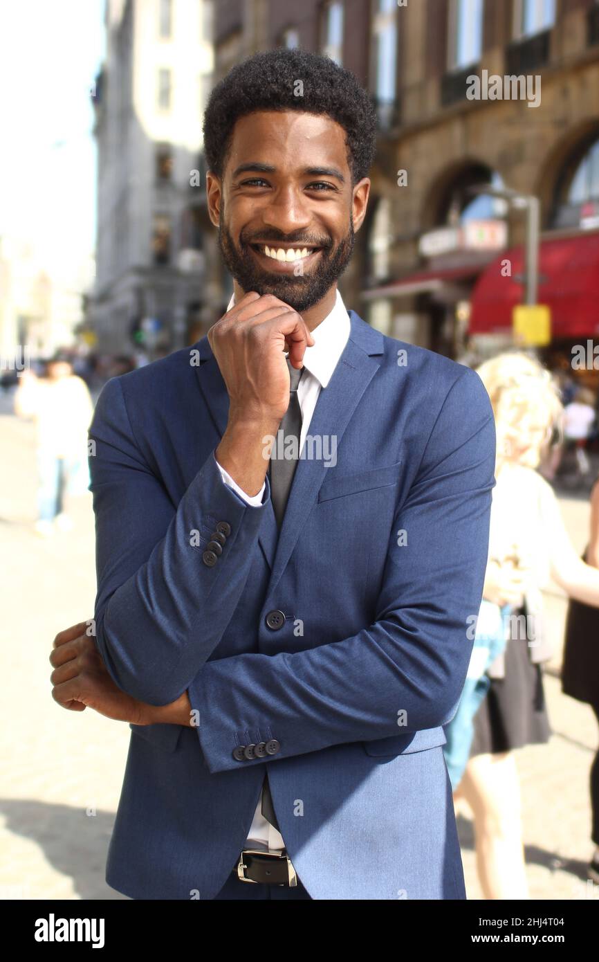 Portrait of a beautiful business man outside Stock Photo - Alamy