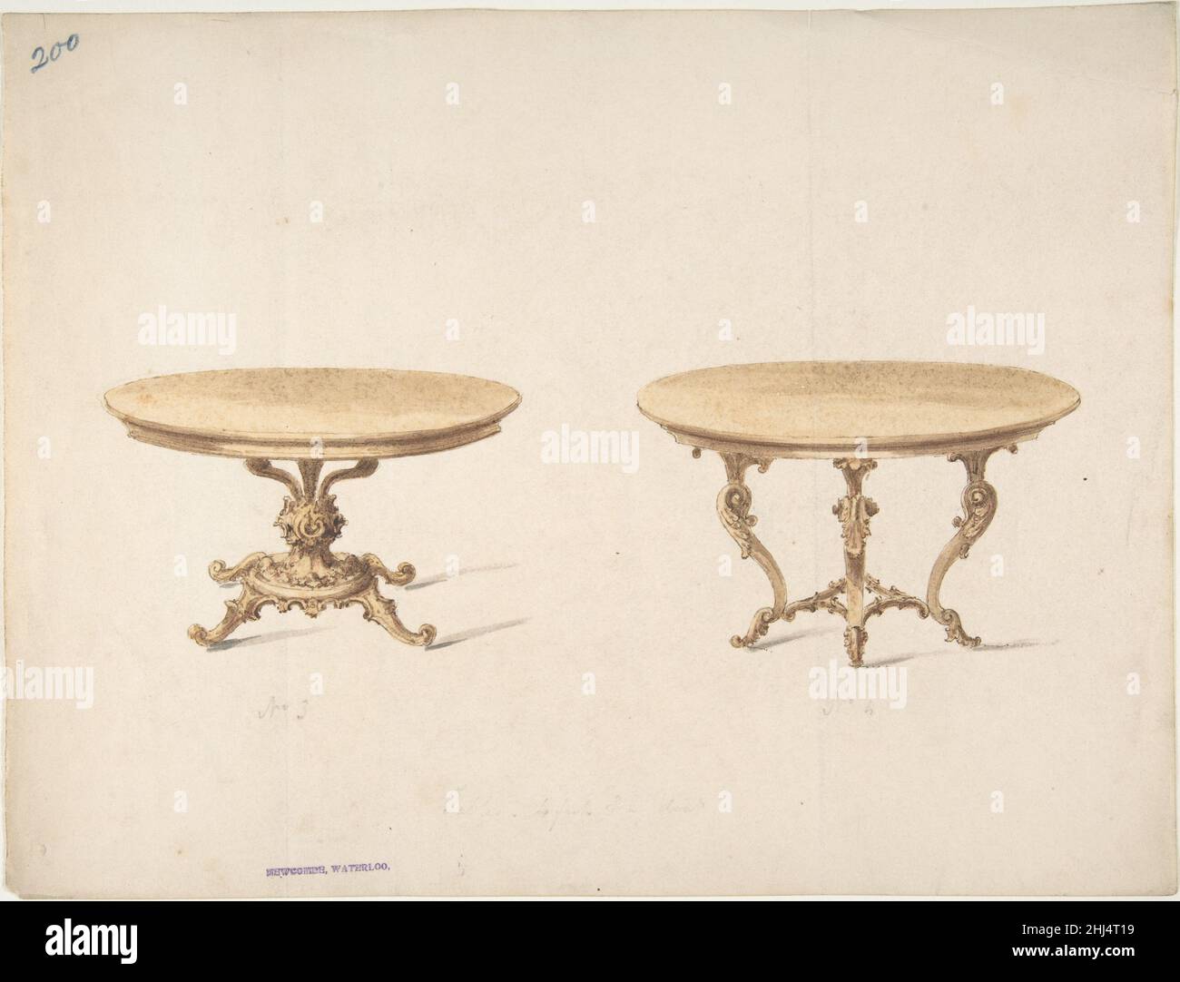 Designs for Two Round Tables early 19th century Anonymous, British ...