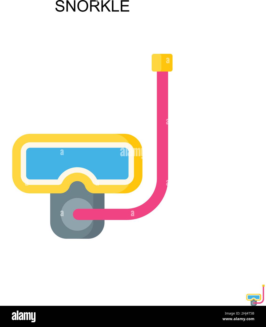 Cartoon illustration girl snorkeling mask hi-res stock photography and ...