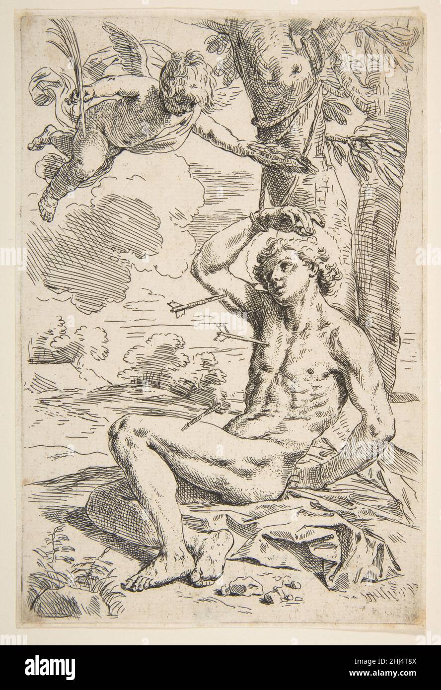 Saint Sebastian pierced with arrows and tied to a tree ca. 1639 Simone ...